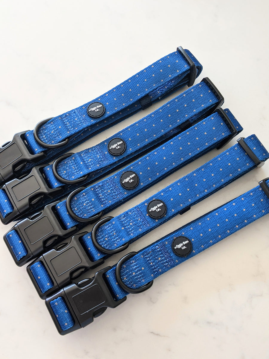 Spotted Midnight Adjustable Collar – Wiggle Bum Co.
